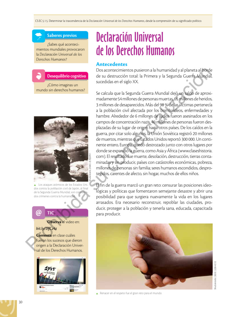 Declaracion Universal de Los Derecho Humanos 1ero | PDF