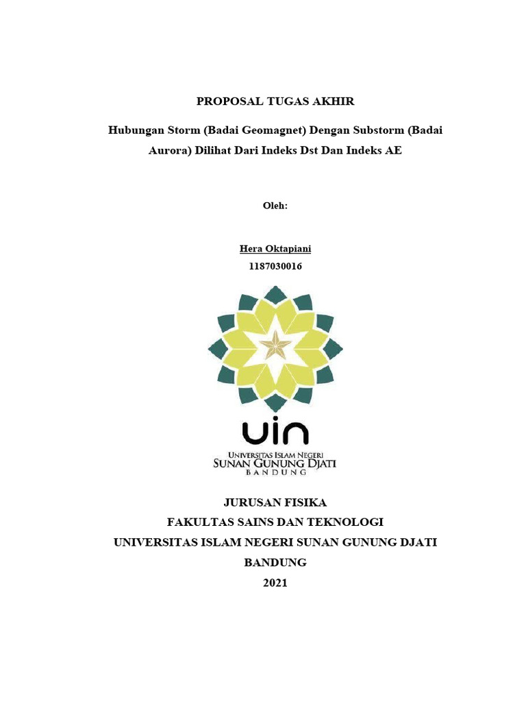Draf PROPOSAL TUGAS AKHIR Hera Oktapiani (Fisika UIN Bandung) | PDF