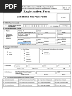 TESDA Learner Registration Form | PDF | Disability