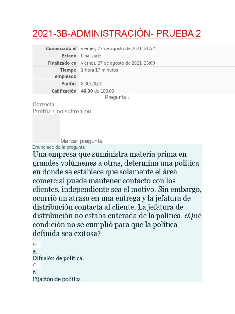 Prueba 2 Administracion | PDF