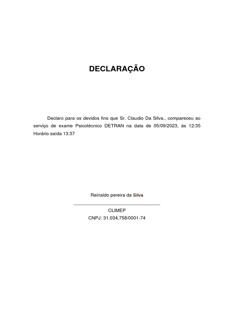 Declaracao Horas-Doc Modelo | PDF | Negócios