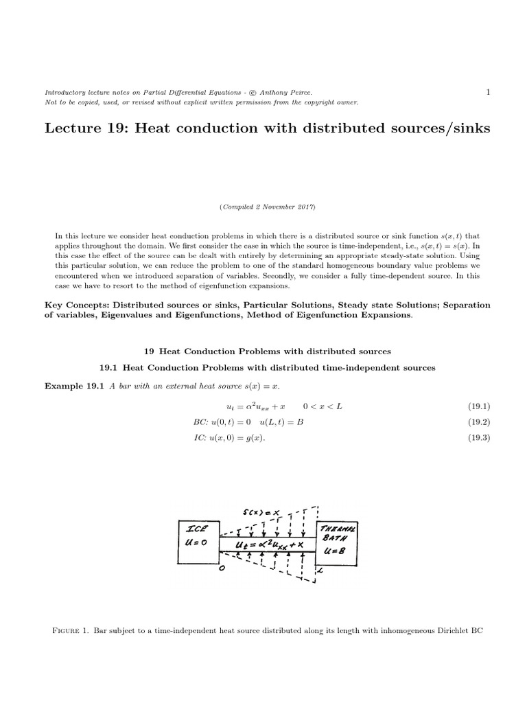 Peirce Heat Conduction With Distributed Sources Pdf Partial Differential Equation