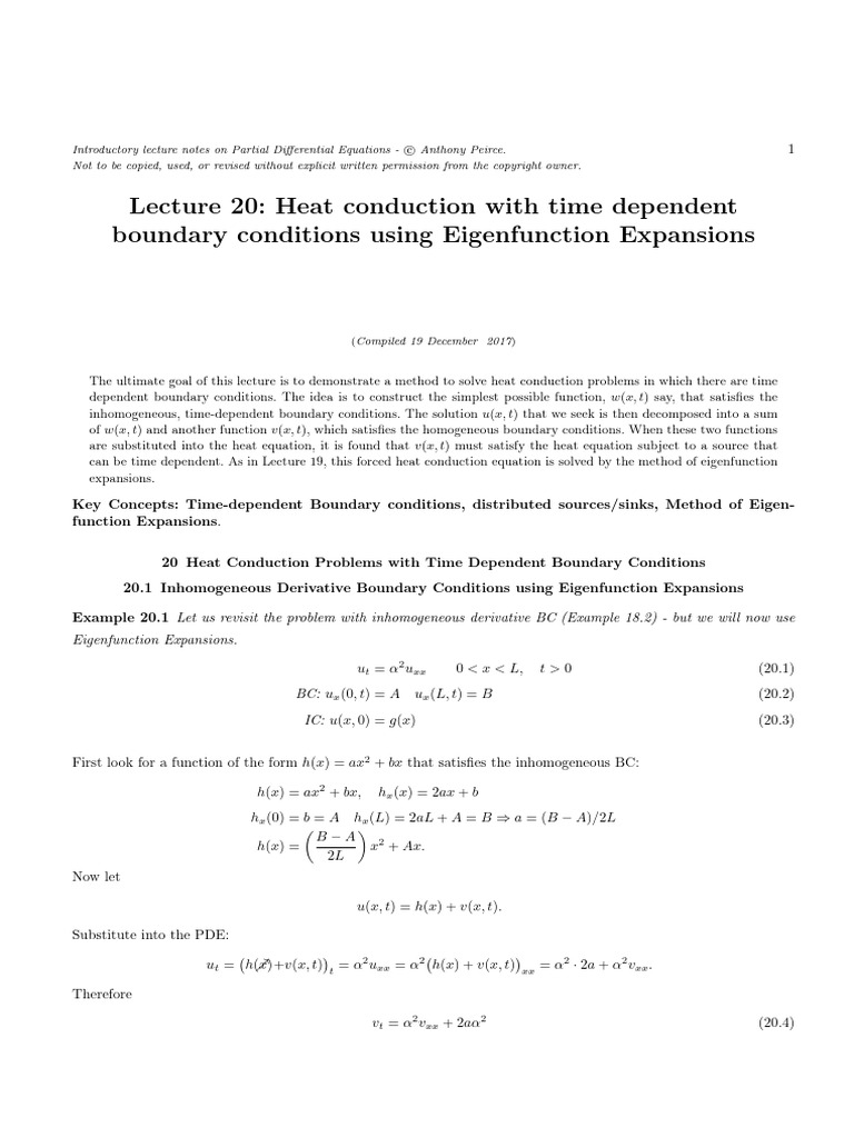 Peirce Heat Conduction With Time Dependent Pdf Ordinary Differential Equation Partial