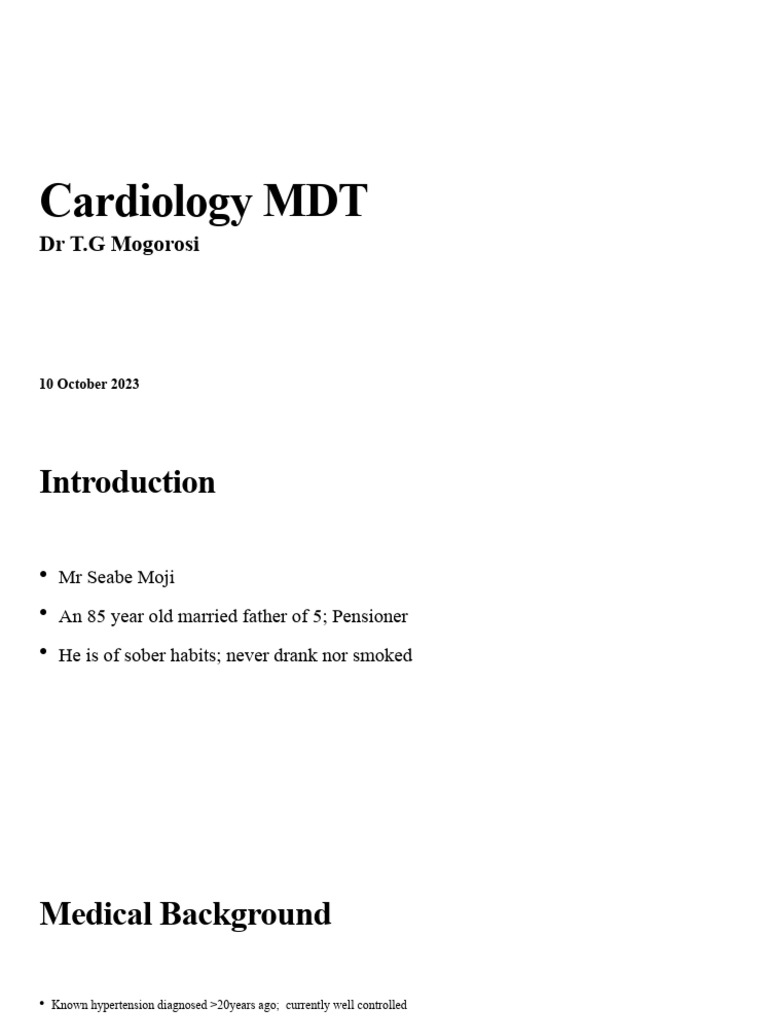 Cardiology MDT | PDF