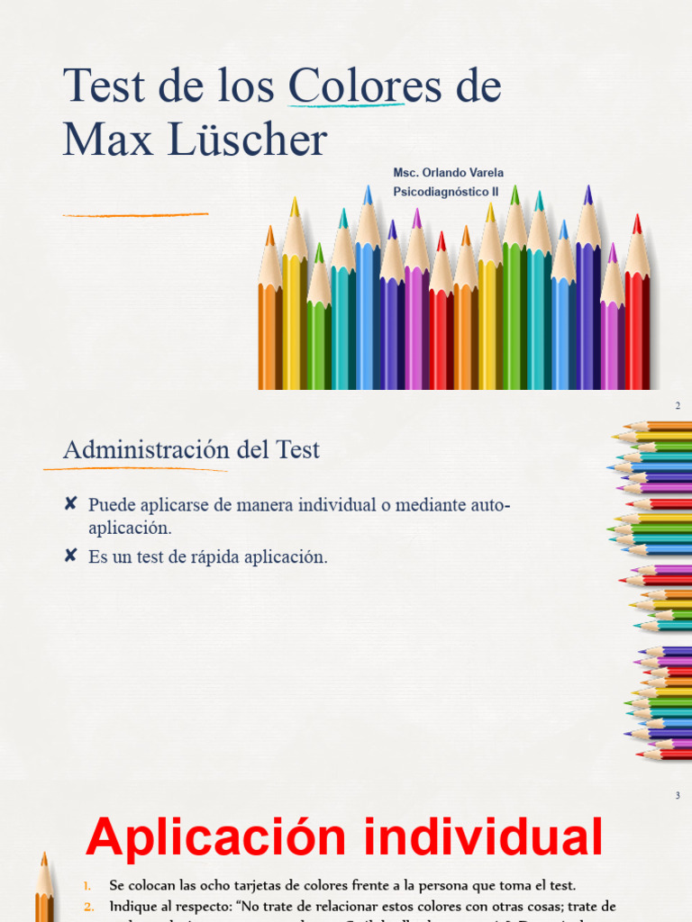 Aplicación del Test de Colores Lüscher | PDF