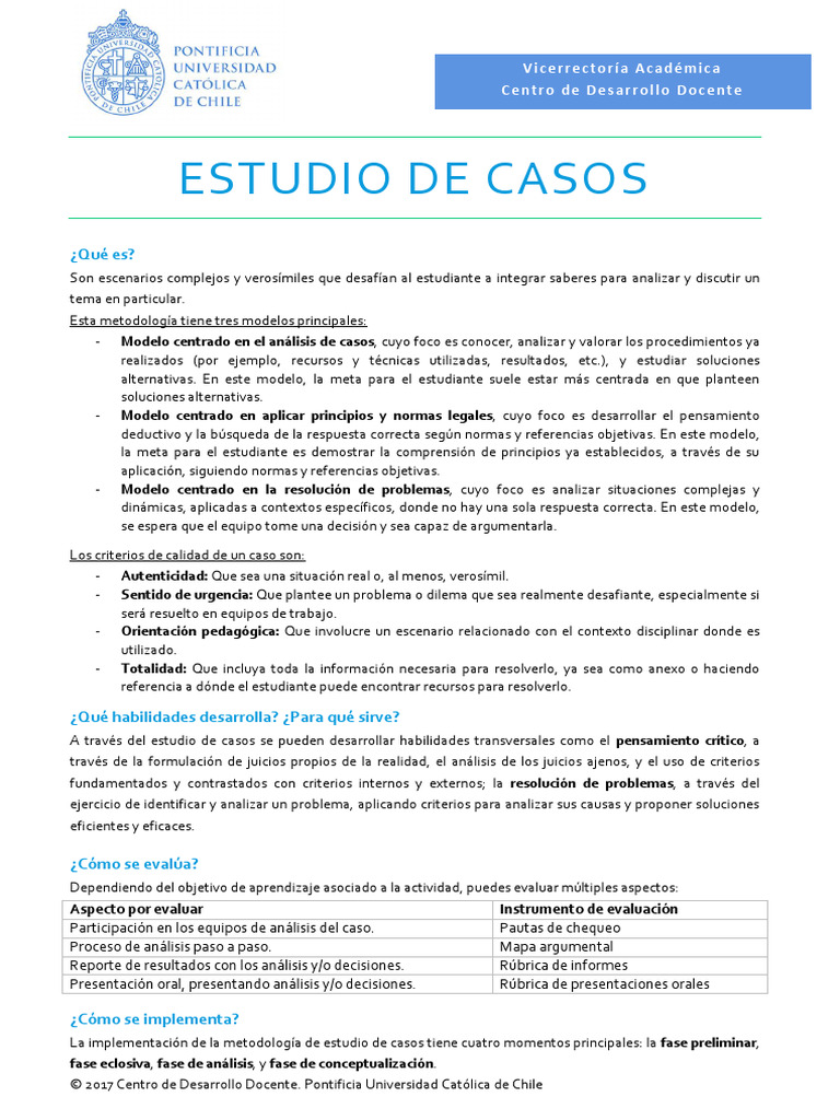 Estudio de casos - Fichas CDDoc | PDF | Pensamiento | Ciencia cognitiva