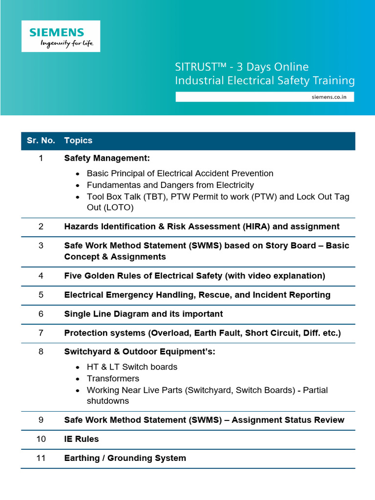 Industrial Electrical Safety Training | PDF | Electrical Substation ...