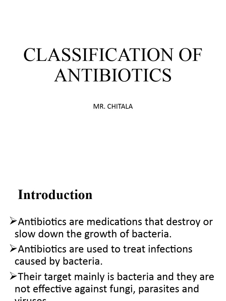 Classification of Antibiotics | PDF