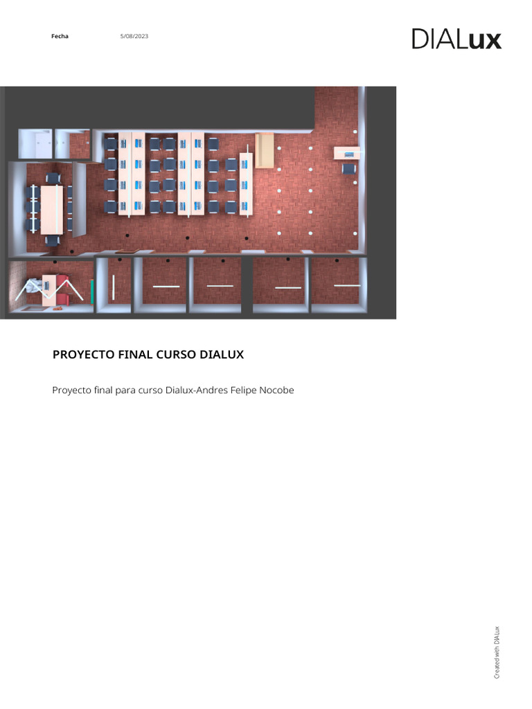 PROYECTO FINAL CURSO DIALUX - Informe | PDF