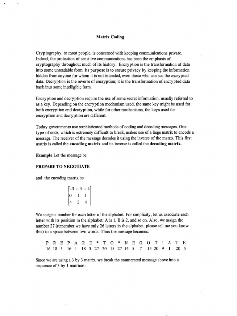 Matrix Decoding | PDF