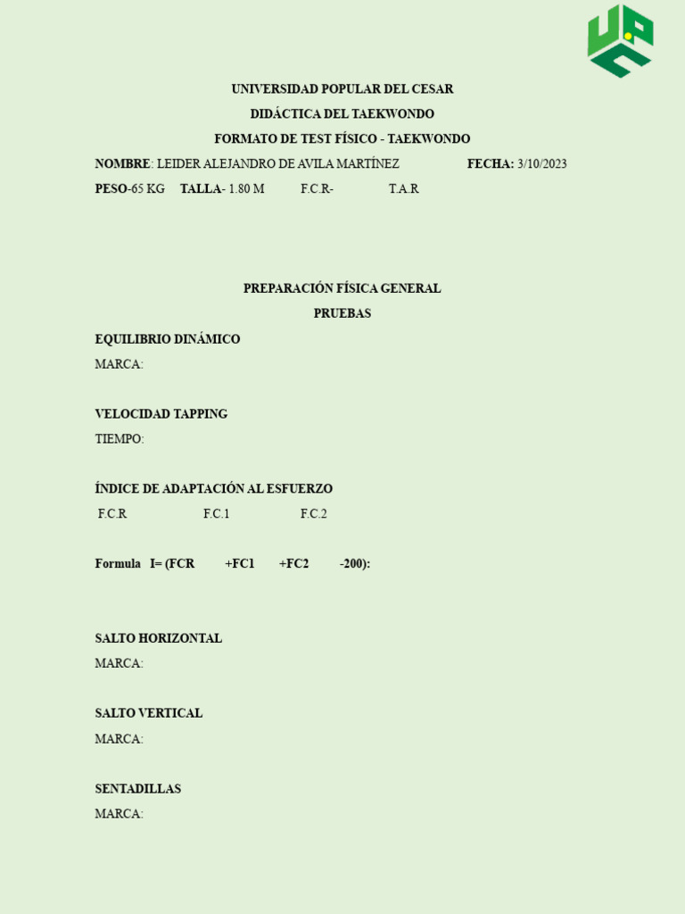 Test Taekwondo | PDF
