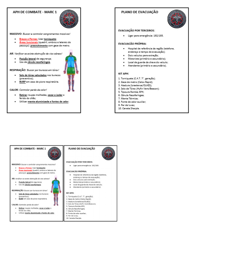Aph de Combate Marc 1 - Plano de Evacuação | PDF