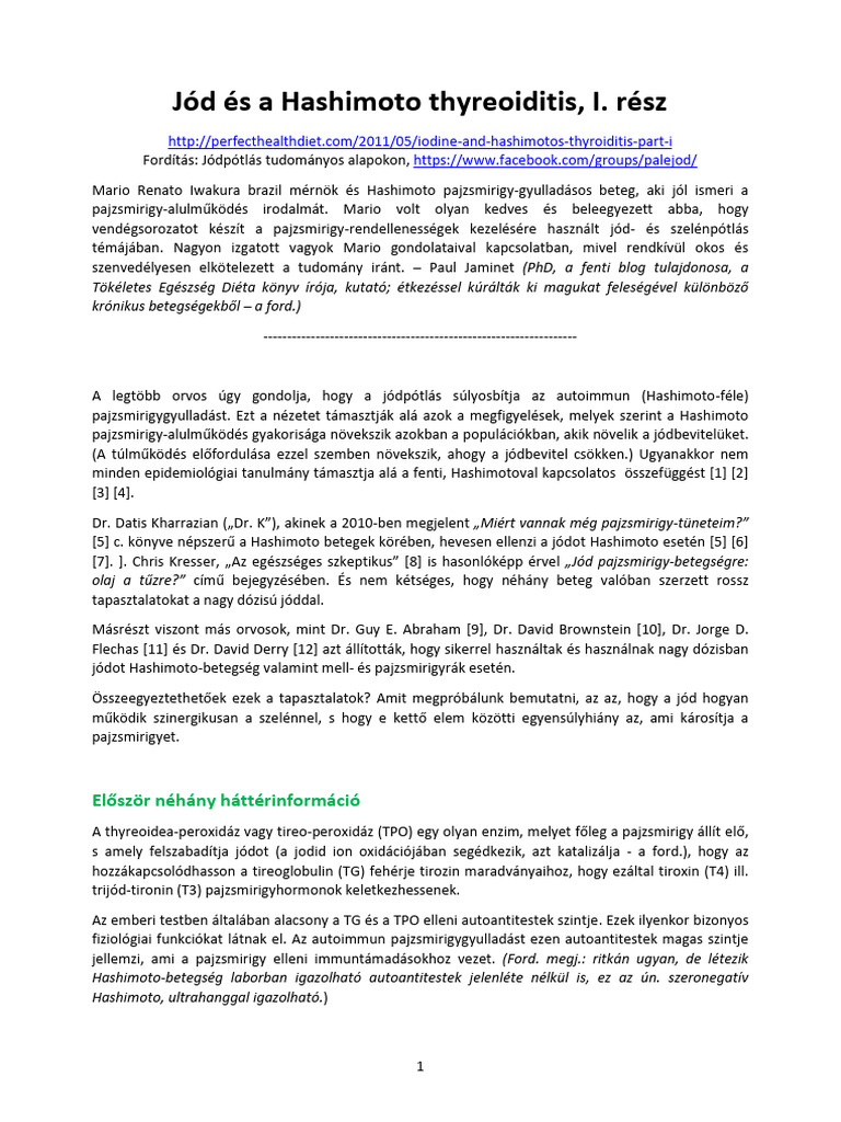 Mario Iwakura - Jód És A Hashimoto Thyreoiditis 1-2 | PDF
