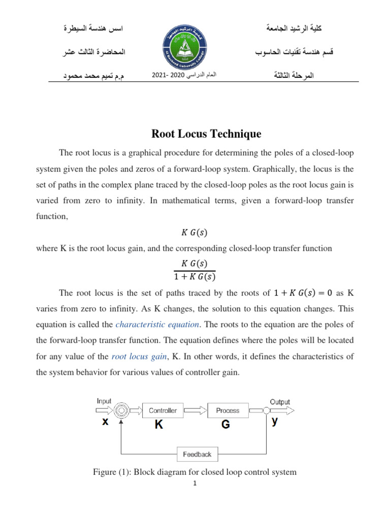 Root Locus for Control Engineering | PDF | Control Theory | Systems Theory