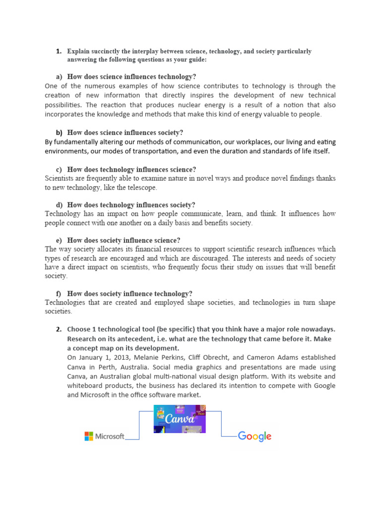 A) How Does Science Influences Technology? | PDF | Science | Society