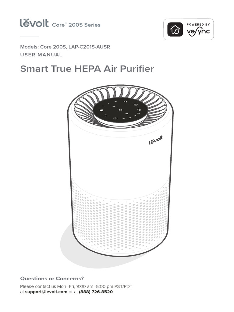 Manual Smart True HEPA Air Purifier 200S Series | PDF | Equipment ...