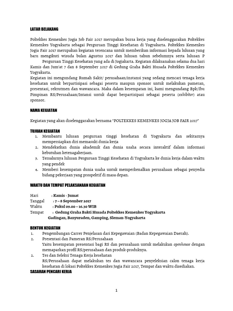 Proposal Job Fair 2017 | PDF