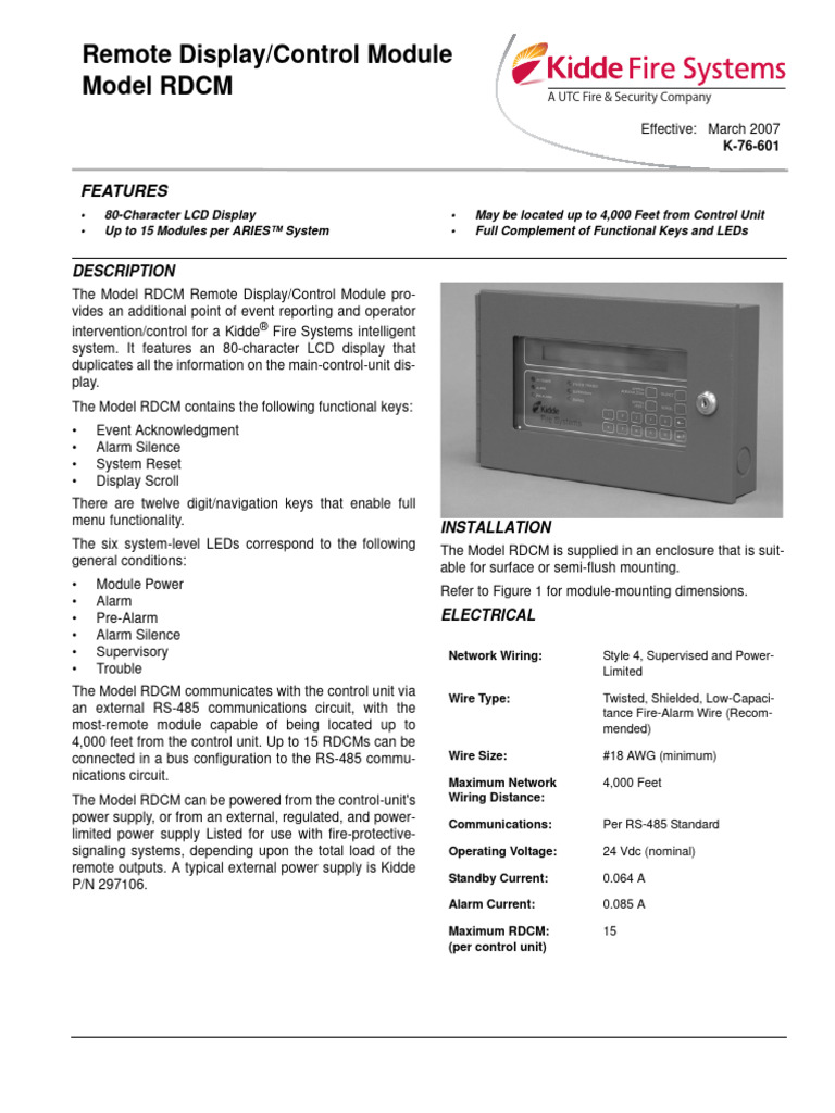 k-76-601 - RDCM Data Sheet | PDF | Power Supply | Computer Engineering