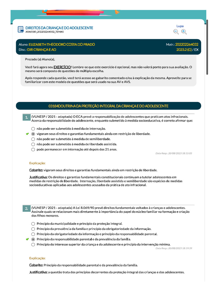 Parte 1 de Atividade ECA | PDF