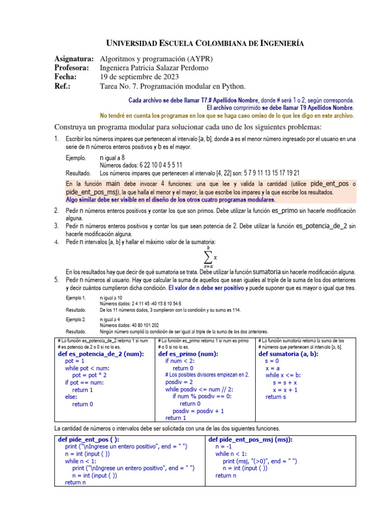TAREA 7 AYPR PSP 2023-2 Programación modular | PDF | Ciencias de la Computación | Ingeniería de ...