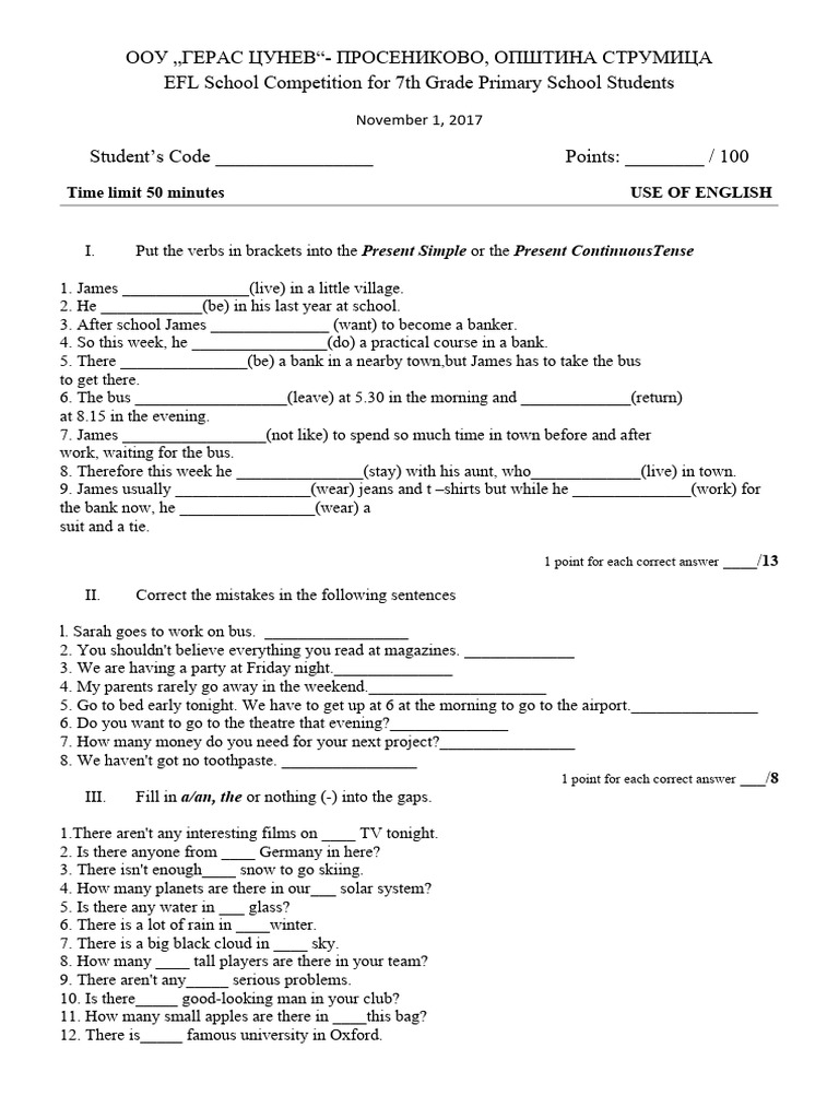 School Efl Competition Vii | PDF