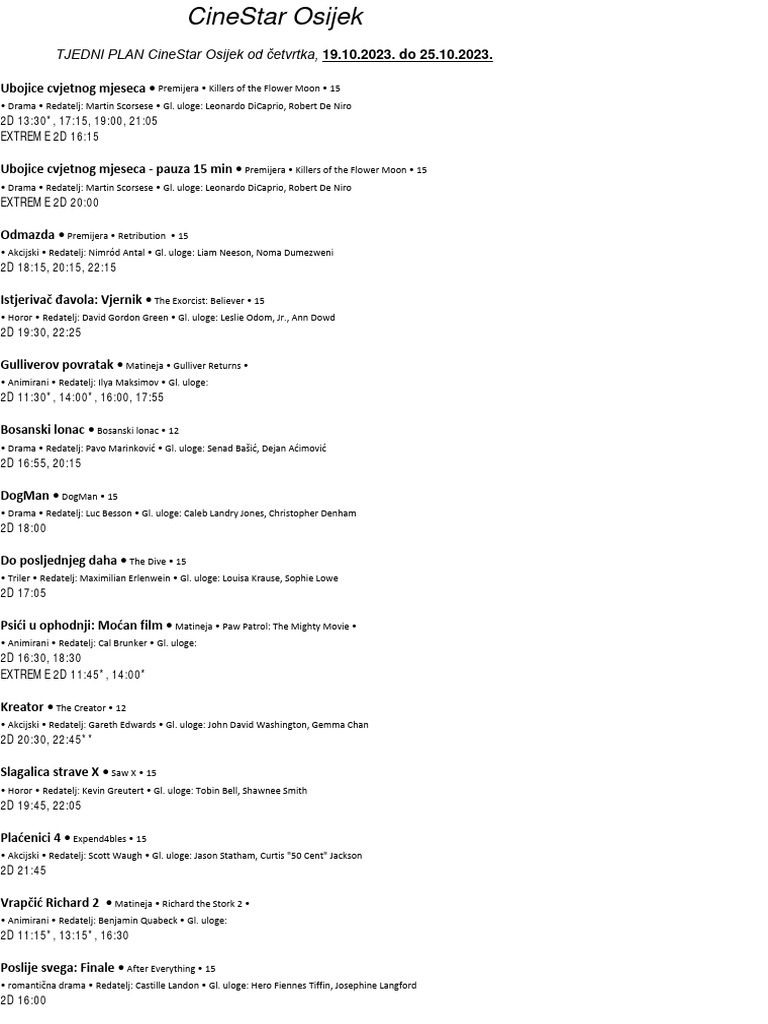 CineStar Osijek 19.10.2023 | PDF