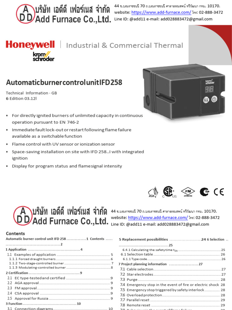Ifd 258 Kromschroder Manual | PDF | Equipment | Electrical Engineering