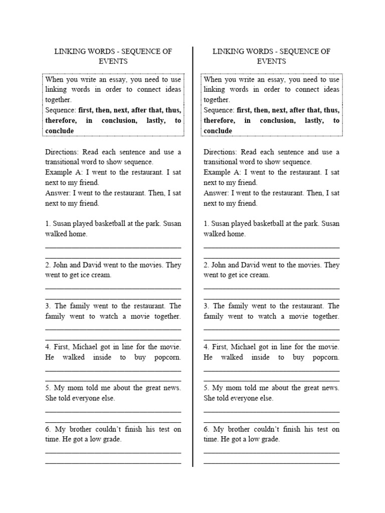 Sequence Linking Words in Essays | PDF