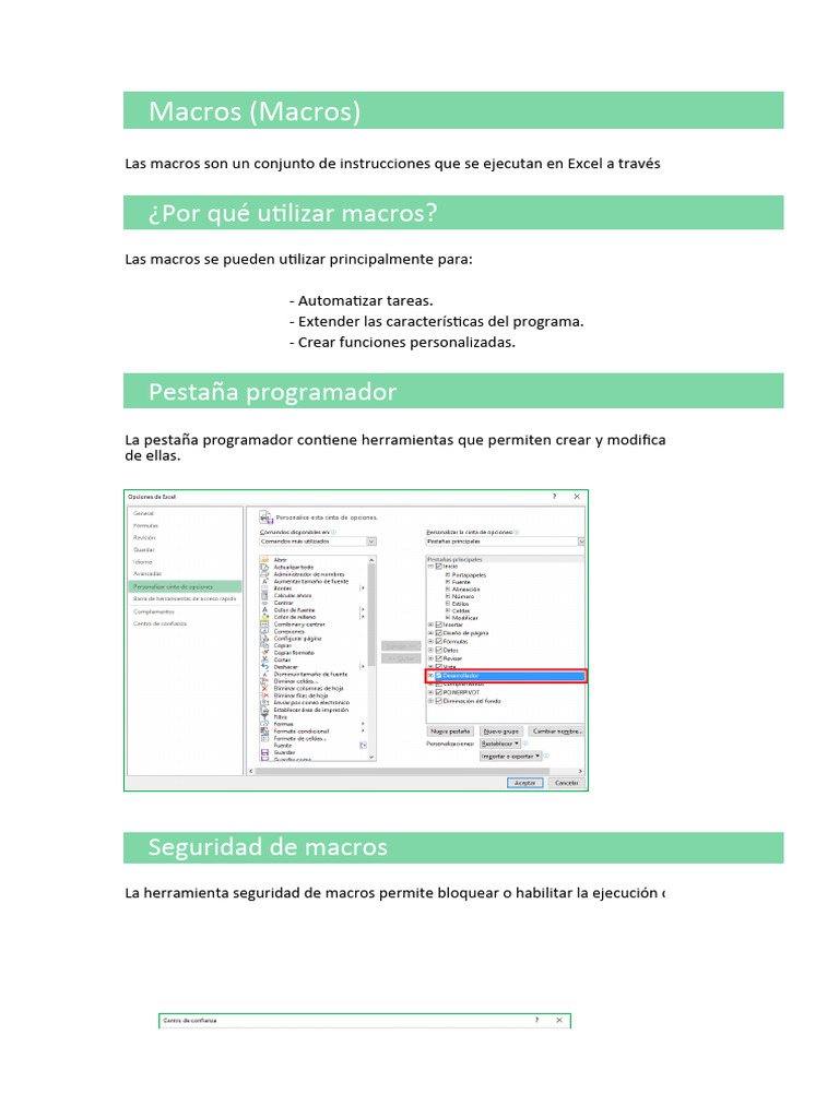 Macros | PDF | Macro (informática) | Ventana (informática)