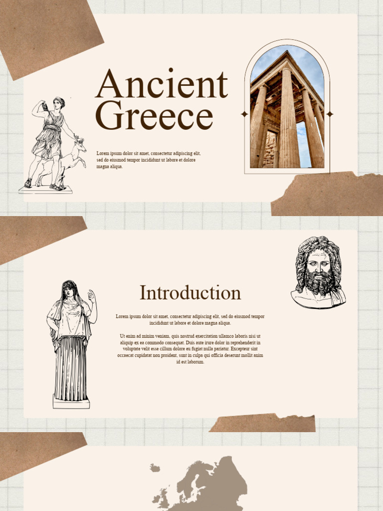 Organic Scrapbook Illustrated Ancient Greece History Presentation | PDF