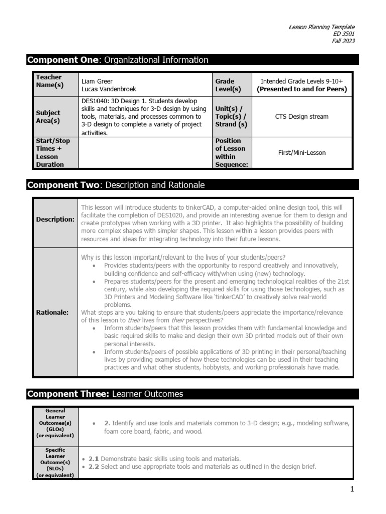 Tinkercad Microlesson | PDF | 3 D Computer Graphics | 3 D Printing