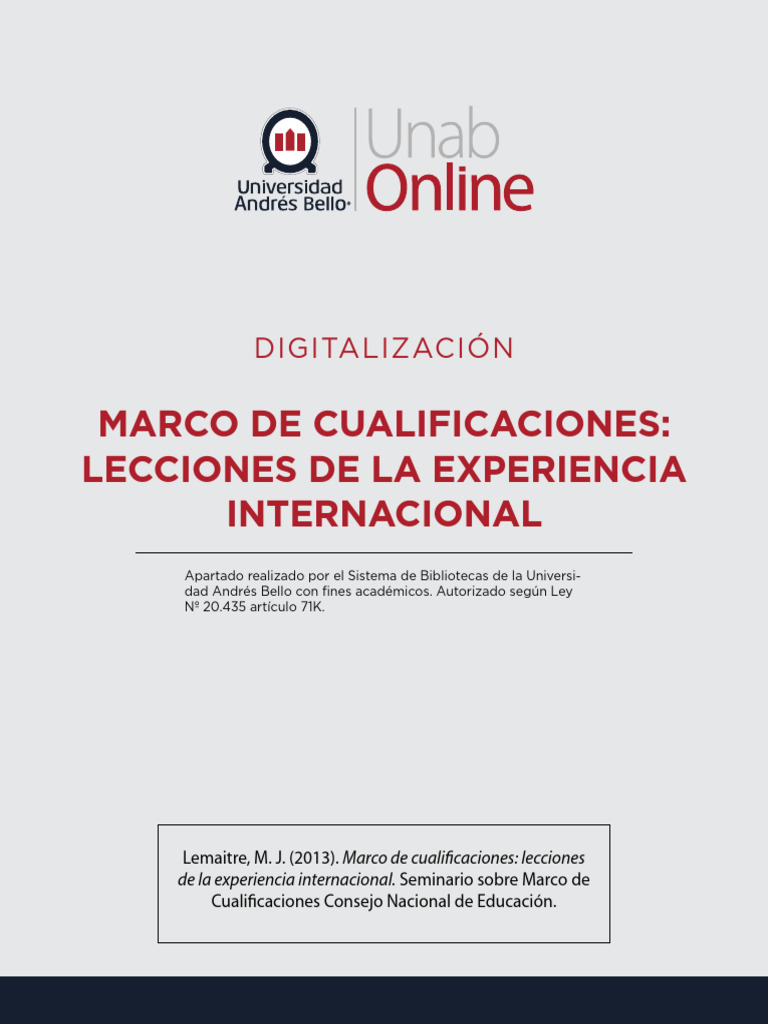 Marco de Cualificaciones y Lecciones | PDF | Crecimiento personal y ...