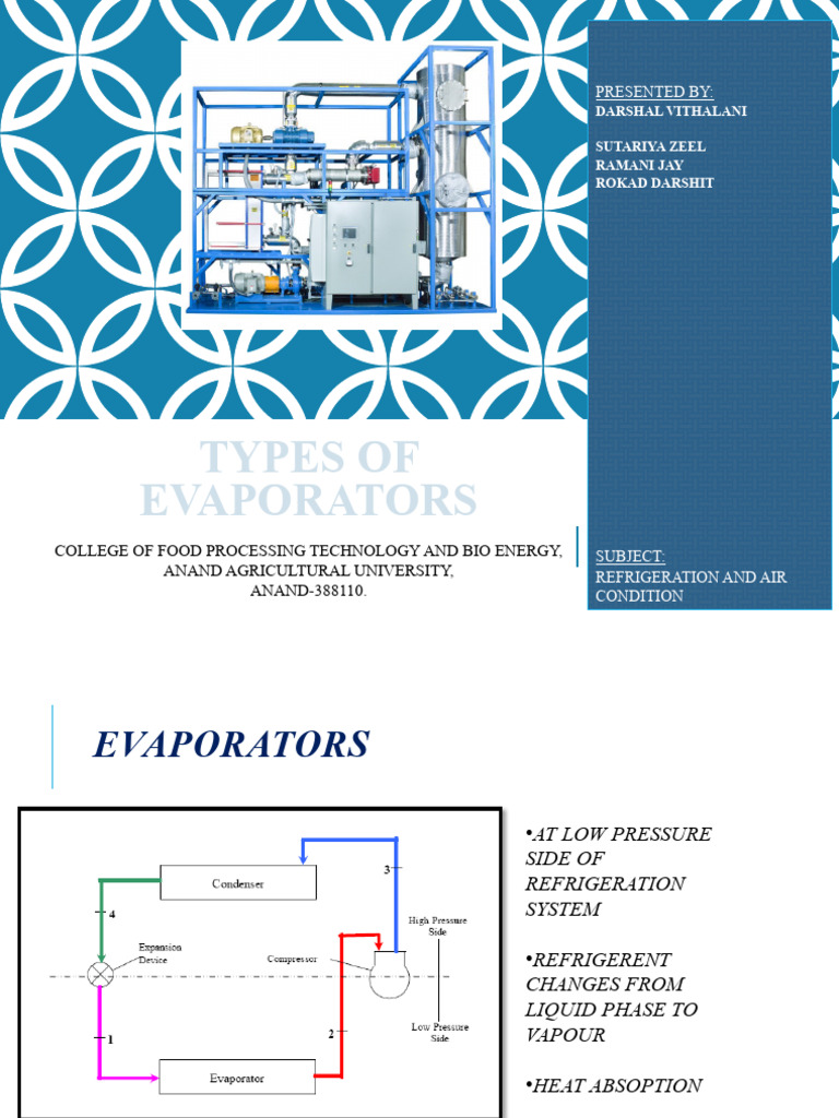 Types of Evaporators: Presented by | PDF | Heat Transfer | Thermodynamics