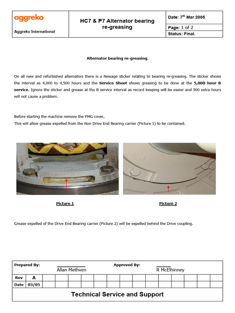 Alternator Bearing Re-Greasing Guide | PDF | Manufactured Goods