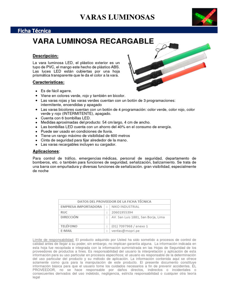 Vara Luminosa Recargable | PDF