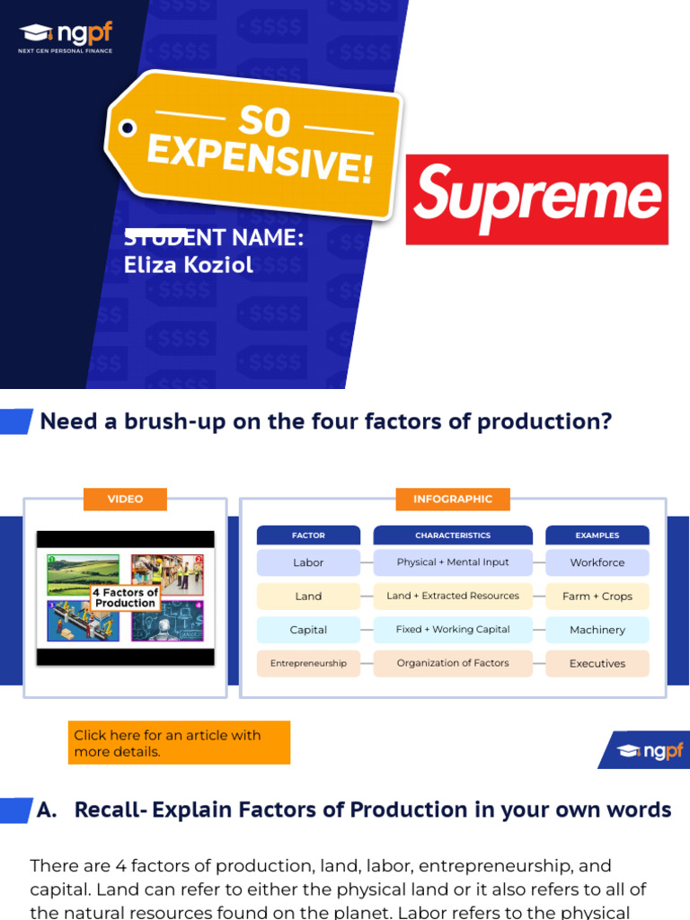 So Expensive Series - Supreme | PDF | Factors Of Production | Gross ...