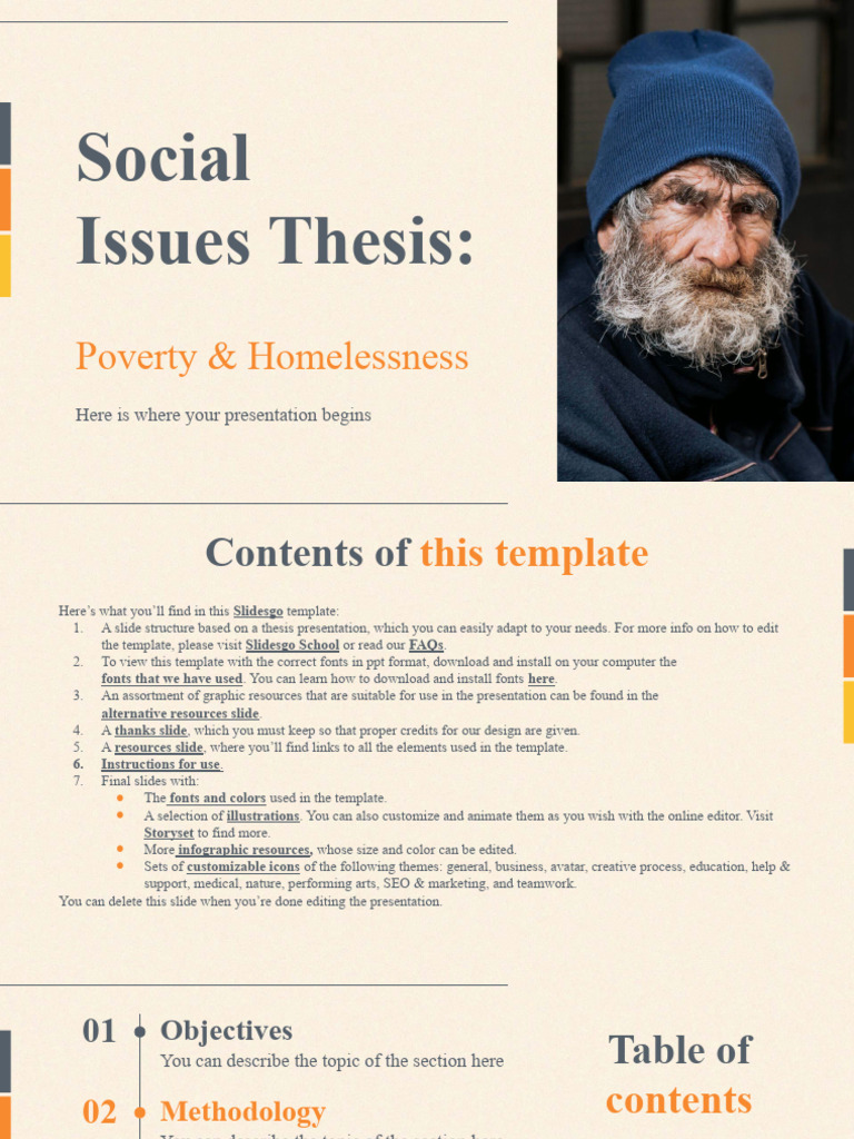 Social Issues Thesis - Poverty and Homelessness XL by Slidesgo | PDF ...