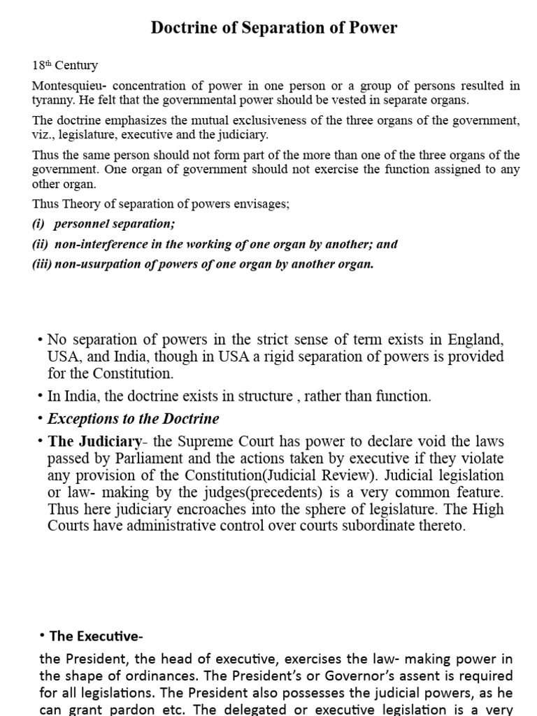 Separation of Power | PDF | Law