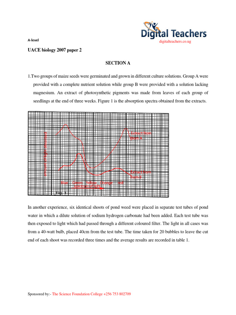 Uace Biology Paper 2 2007 Marking Guide | PDF
