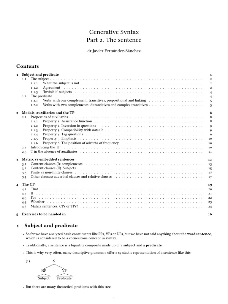Syntax Ug Block 2 | PDF | Clause | Subject (Grammar)