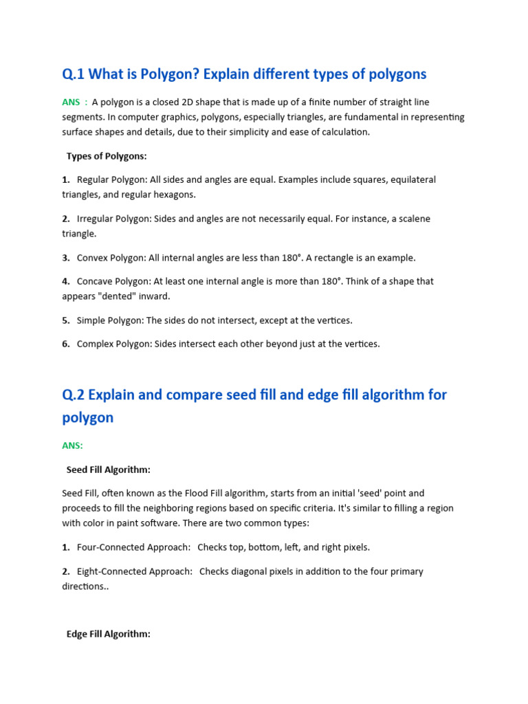 CG Unit 2 Sol | PDF | Computers