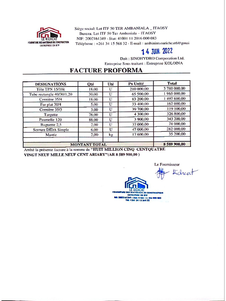 Facture Proforma | PDF