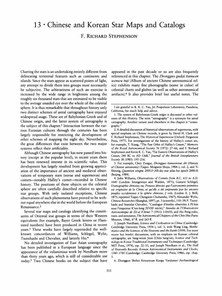 Chinese and Korean Star Maps and Catalogs | PDF