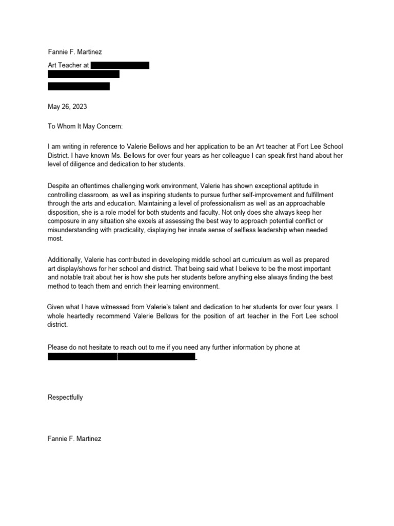 Letter of Recommendation Martinez Redacted | PDF