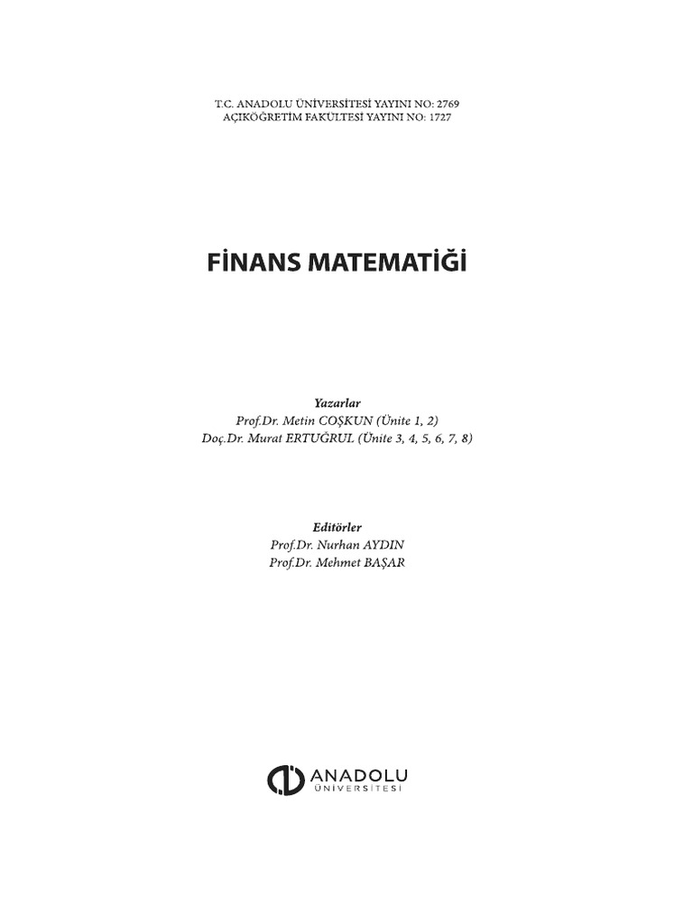 FİNANS MATEMATİĞİ | PDF