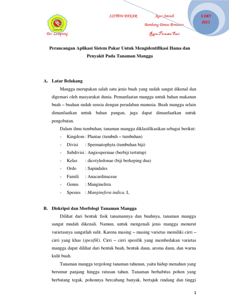 Perancangan Aplikasi Sistem Pakar Untuk Mengidentifikasi Hama Dan ...