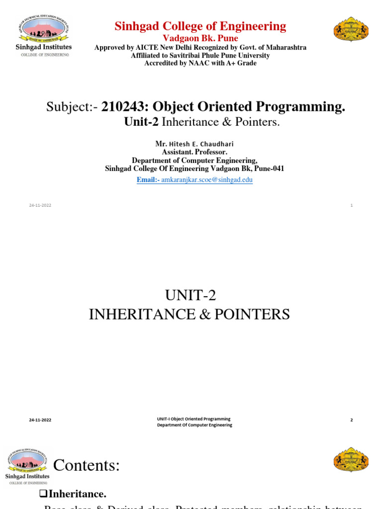 Unit 2 Pointers Pdf Pointer Computer Programming Inheritance