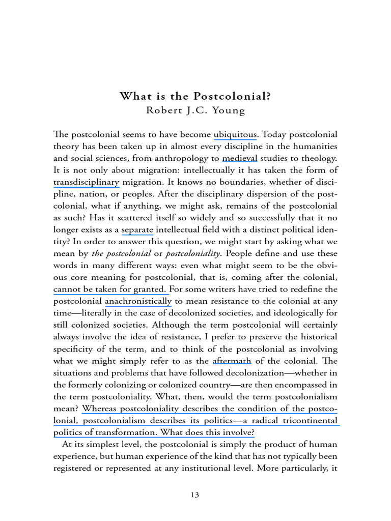 Understanding Postcolonial Theory | PDF