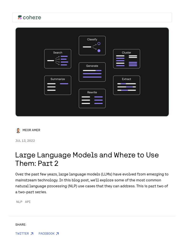 Large Language Models and Where To Use Them - Part 2 | PDF