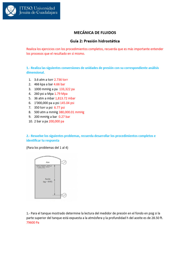 Guía 3 Medicion de Presión y Ecuación de Continuidad | PDF